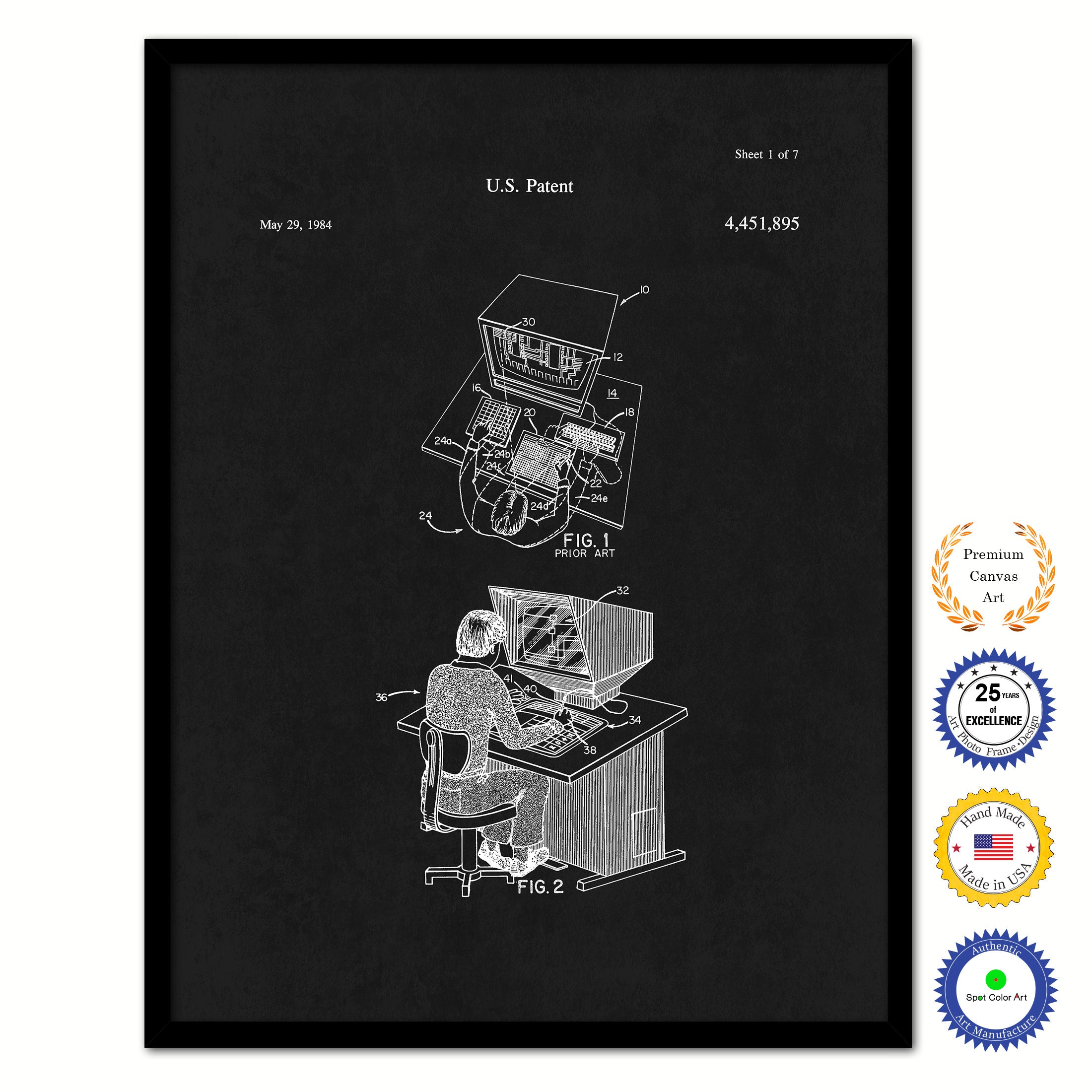1984 Interactive computer aided design system Old Patent Art Print on ...